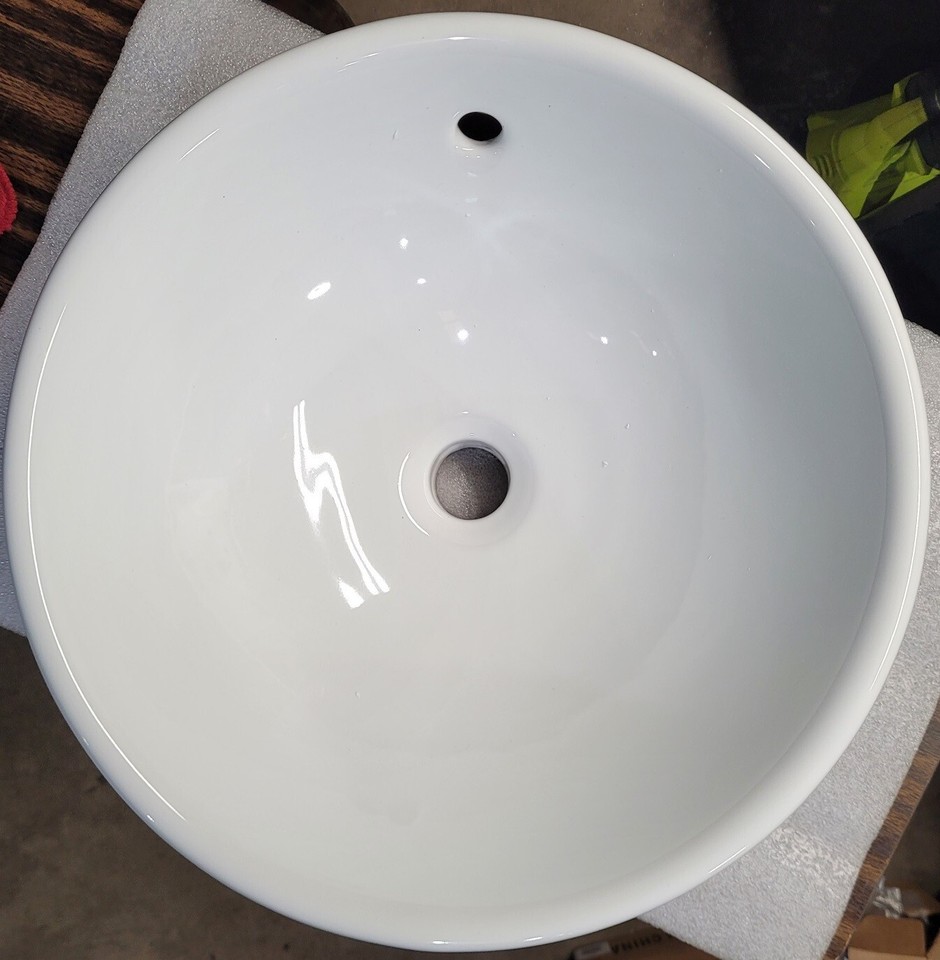 Glacier Bay Zale Round Vessel Sink, 13-0089-W, White NEW (36C) | eBay