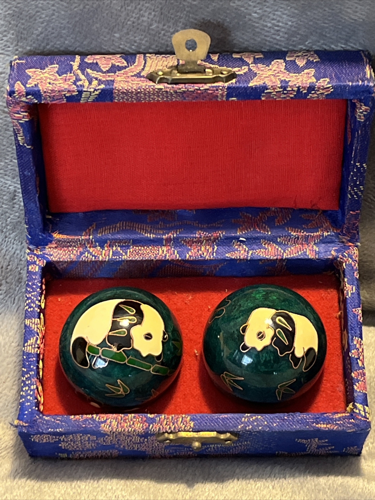 Vintage Chinese Shou Xing Iron Balls & Box Baoding Stress Relieving Balls | eBay