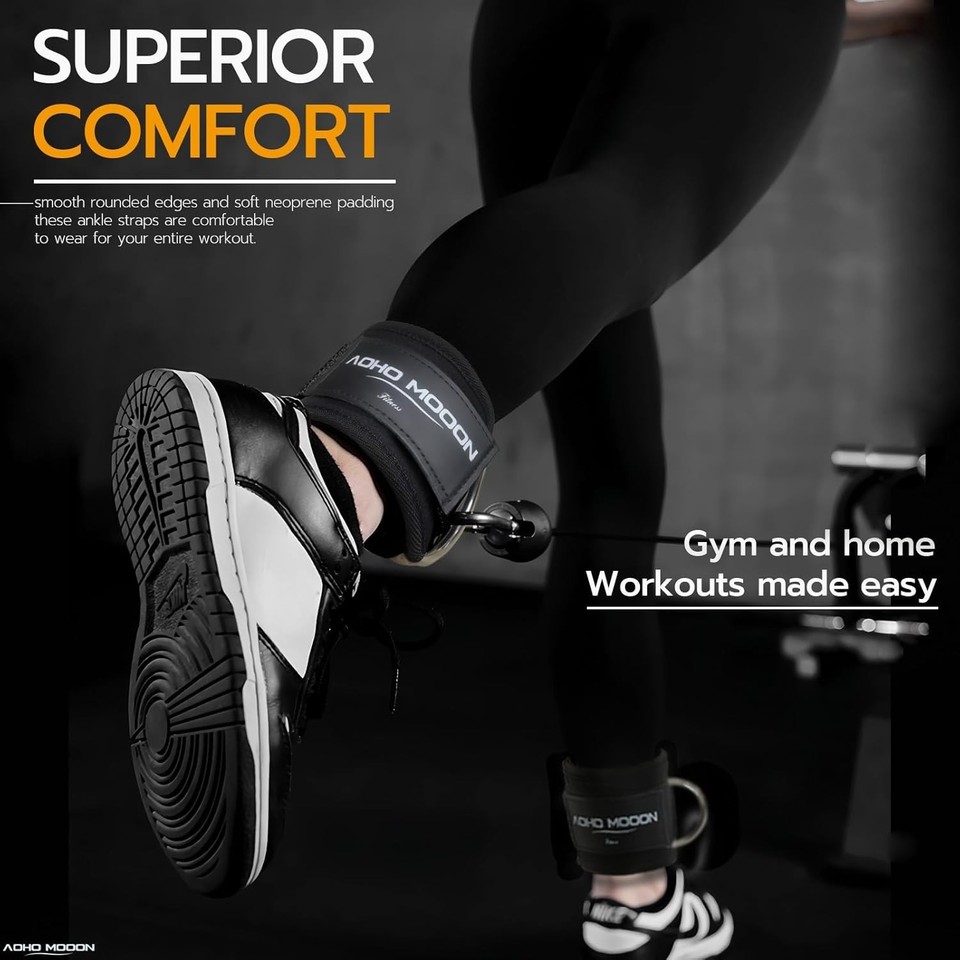 "2PCS Fitness Ankle Straps, D-ring Ankle Cuffs for Cable Machines ...