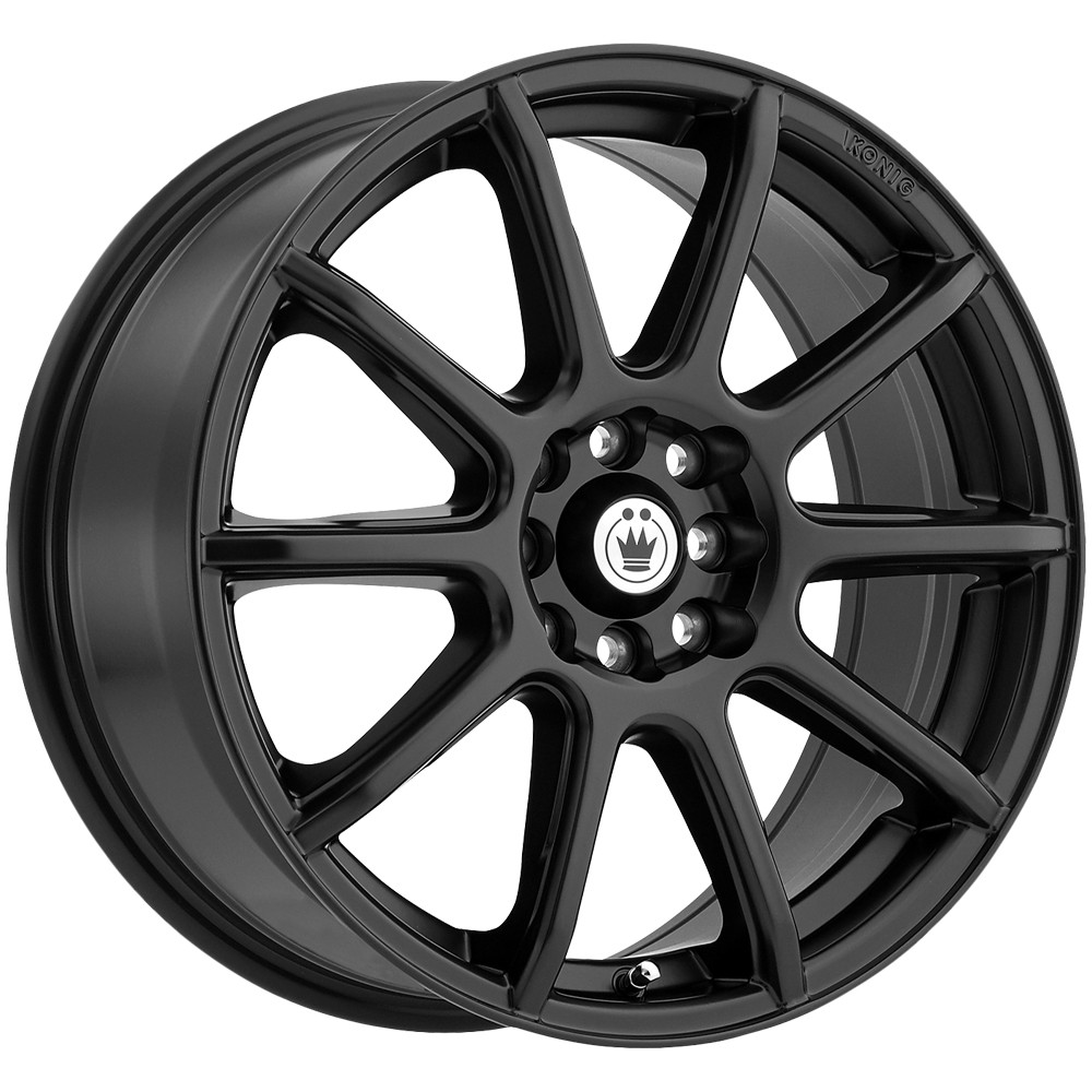(Set of 4) Konig Control 17x7 4x100/4x4.5" +40mm Matte Black Wheels ...
