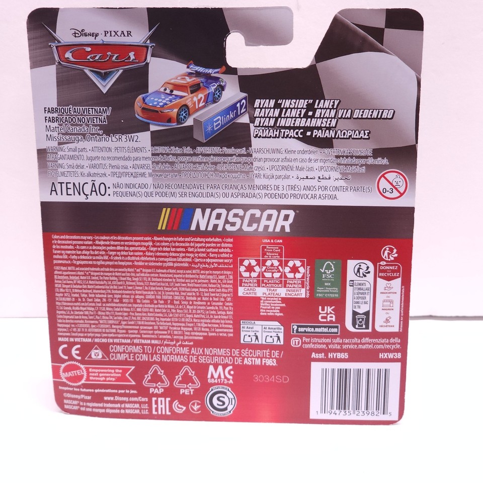 Disney Pixar Cars 2024 Nascar #12 RYAN INSIDE LANEY Ryan Blaney Metal 1 ...