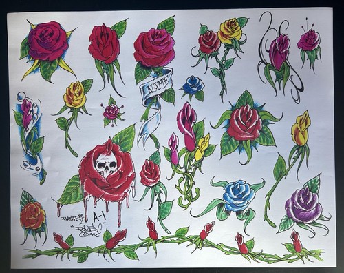 Tattoo Flash - Flash By Foose AKA Cliff Cox ‘96 Vintage - 10 Color ...