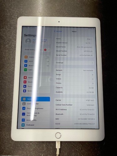 Apple iPad 5th Gen 32gb A1823 (Wifi + Cellular ATT) | eBay
