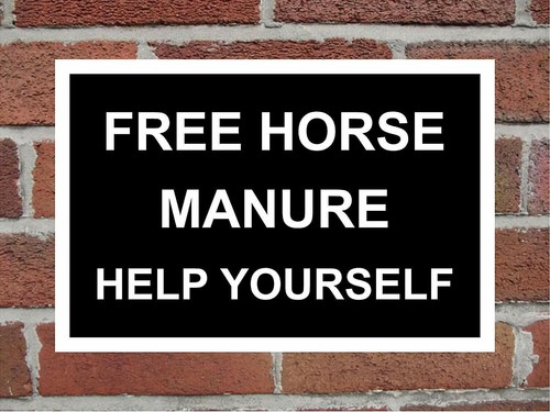 Free Horse Manure Help Yourself Correx Safety Sign 300mm x 200mm Black ...