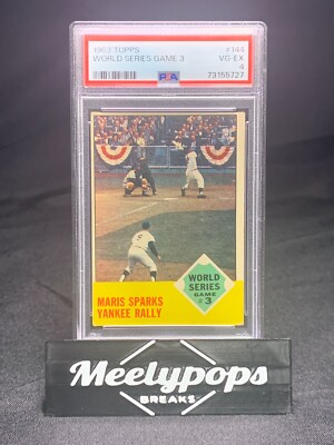 Maris Sparks Yankee Rally 1963 Topps World Series Game 3 #144 PSA 4 VG ...