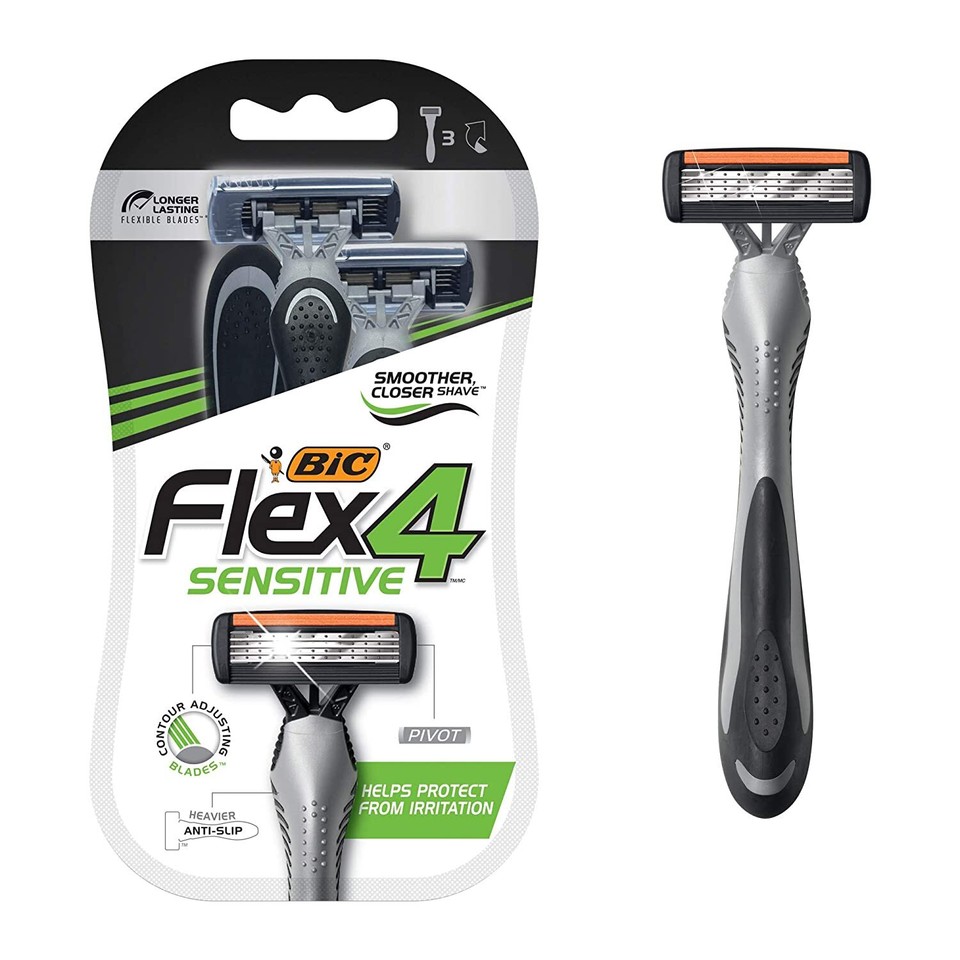 BiC Flex 4 Razors For Men w/ 4 Flexible Blades 3ct ( 3 packages ...