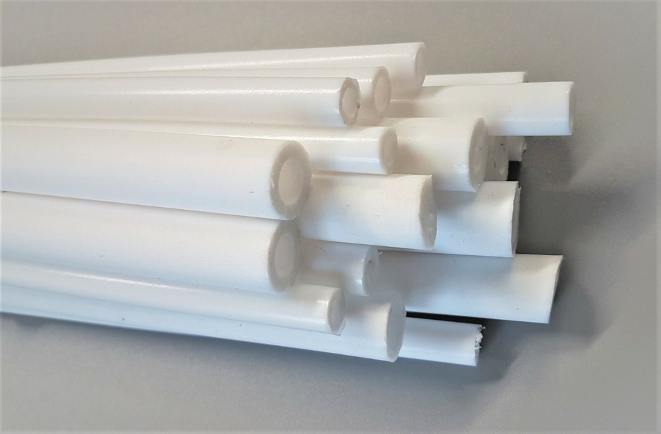 PTFE Tube Pipe White Teflon Plastic 2 3 or 4mm wall 10 to 18mm OD 6 to ...