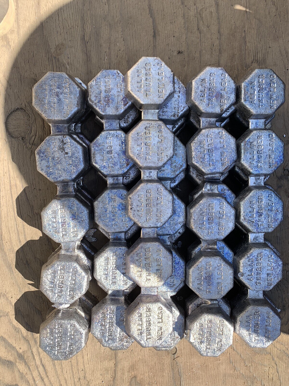 30 lbs 3 pound hex 3”x3” lead ingots bullets sinkers ballest fishing ...