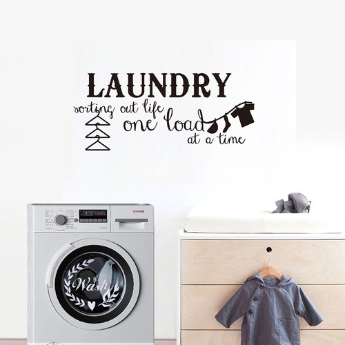 Machine Ornaments Quotes Laundry Room Decal Wall Sticker Washer Dryer ...