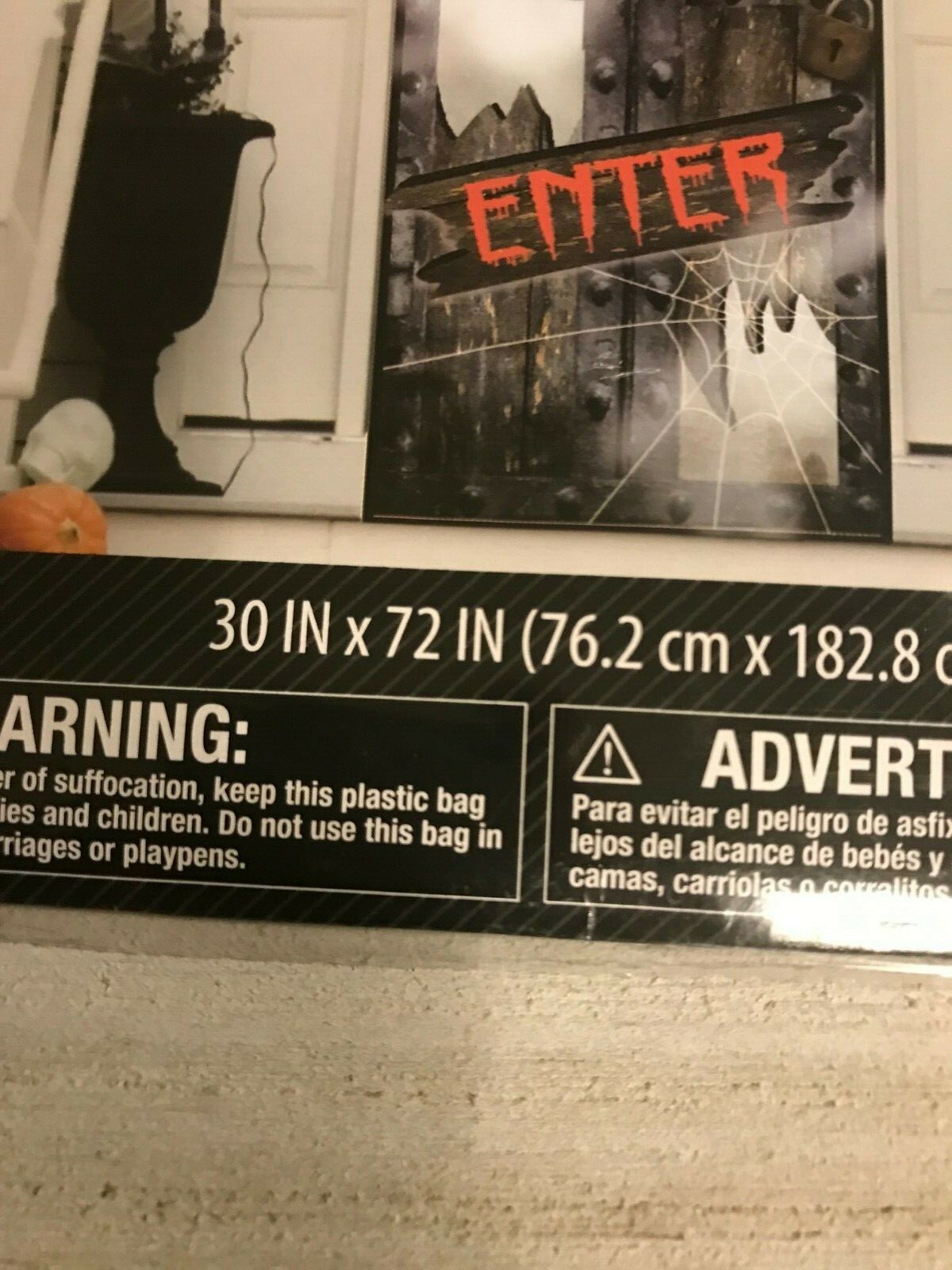 Halloween Door Cover Spooky Gate DO NOT ENTER Wall Poster Scene Setter ...