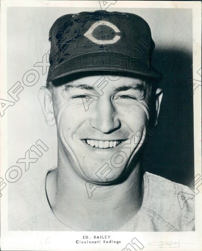 1957 Cincinnati Reds Baseball Catcher Ed Bailey Press Photo | eBay