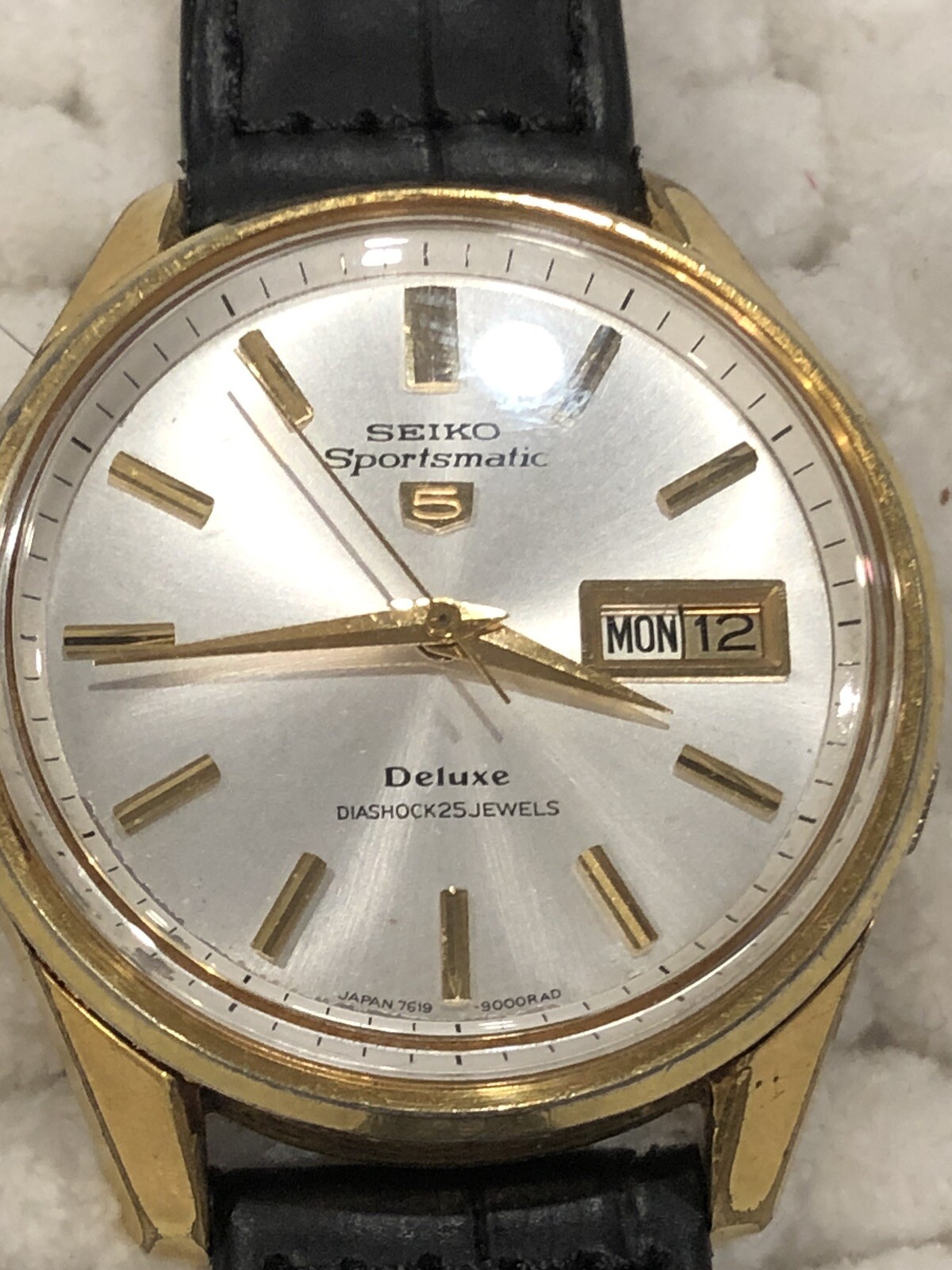 Seiko Sportmatic 5 7619-9000 Deluxe Vintage 25 Jewels SS Automatic Mens ...