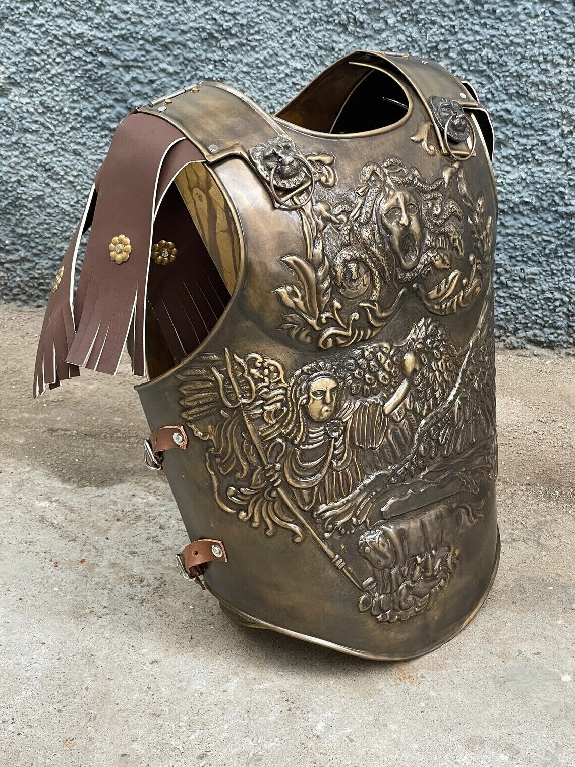 18 Gauge Brass Medieval Roman Cuirass Of Fosi Full Embossed Handmade ...