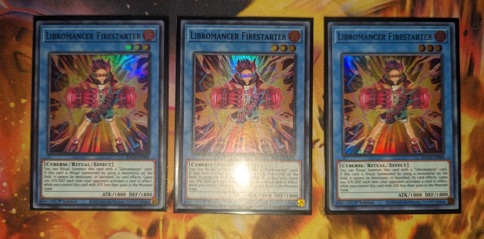 3x Libromancer Firestarter 1st Edition Super Rare BACH-EN088 Yu-Gi-Oh ...