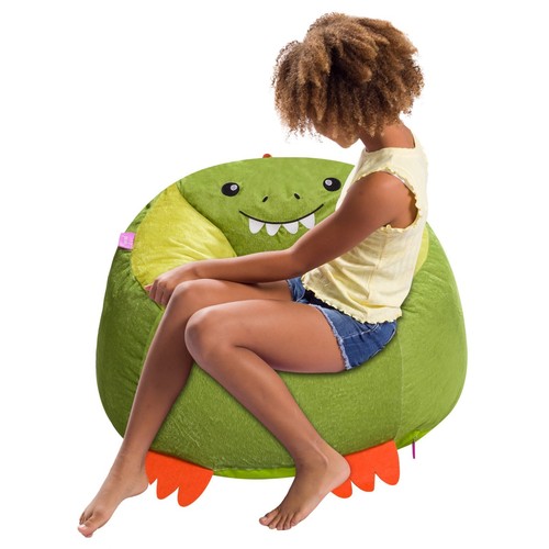Kids Plush Dinosaur Bean Bag Chair Cute T Rex Chair Boys Girl Relaxing ...