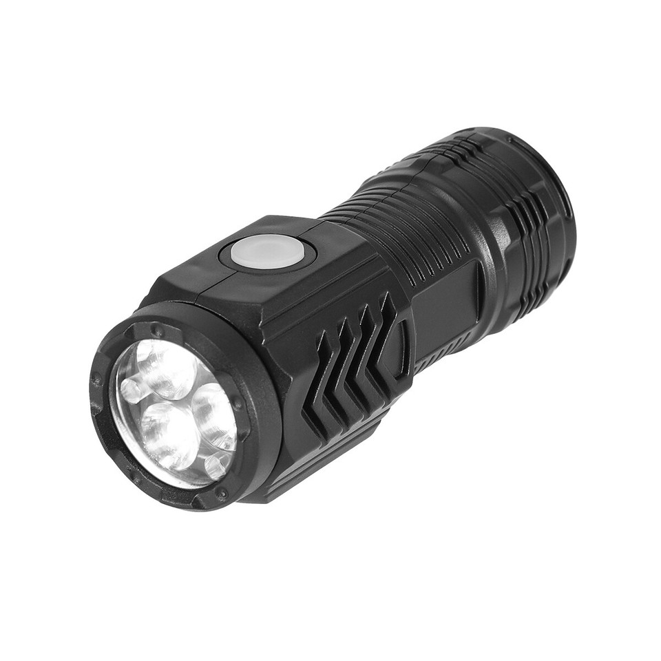 3 X Mini LED Flashlight Type C USB Rechargeable Bright Torch Work Light ...