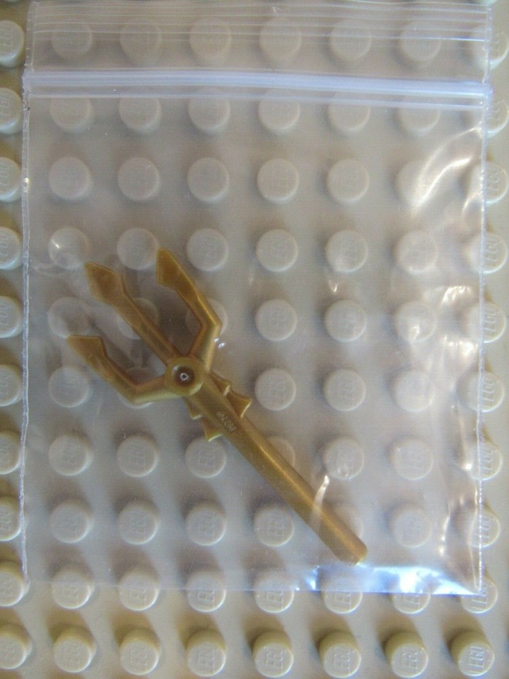 NEW Official Lego Pearl Gold Colored Trident Minifigure Weapon ...