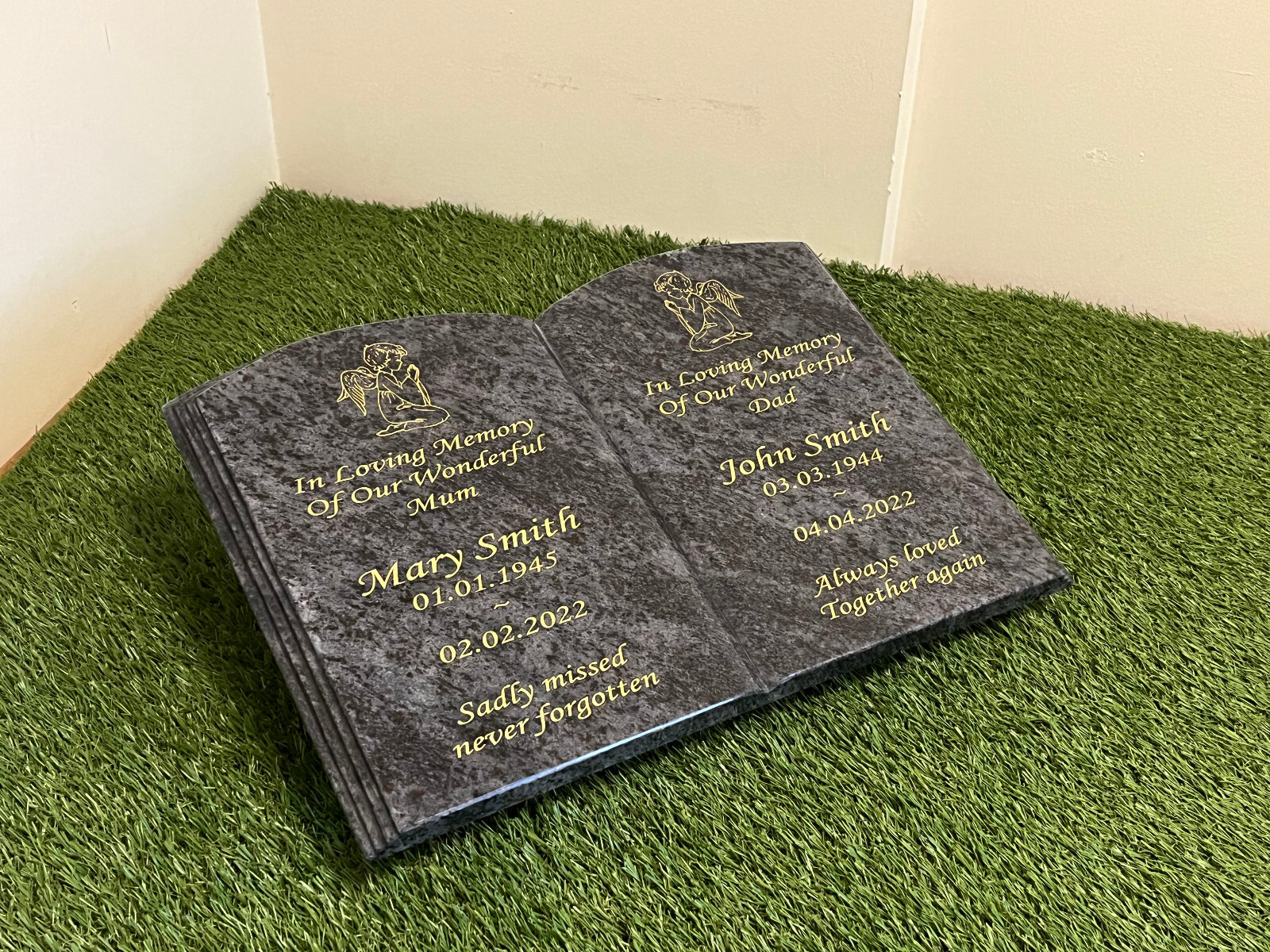 grave plaque memorial stone own wording personalised headstone book ...