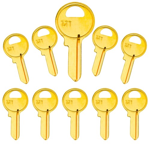 Brass Finish Key Blanks, M1 (MA1) Uncut Blank Keys, Pack of 10 Keys | eBay