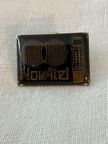 NovAtel Black and Gold vintage cell phone pin. Conversation brooch/pin ...