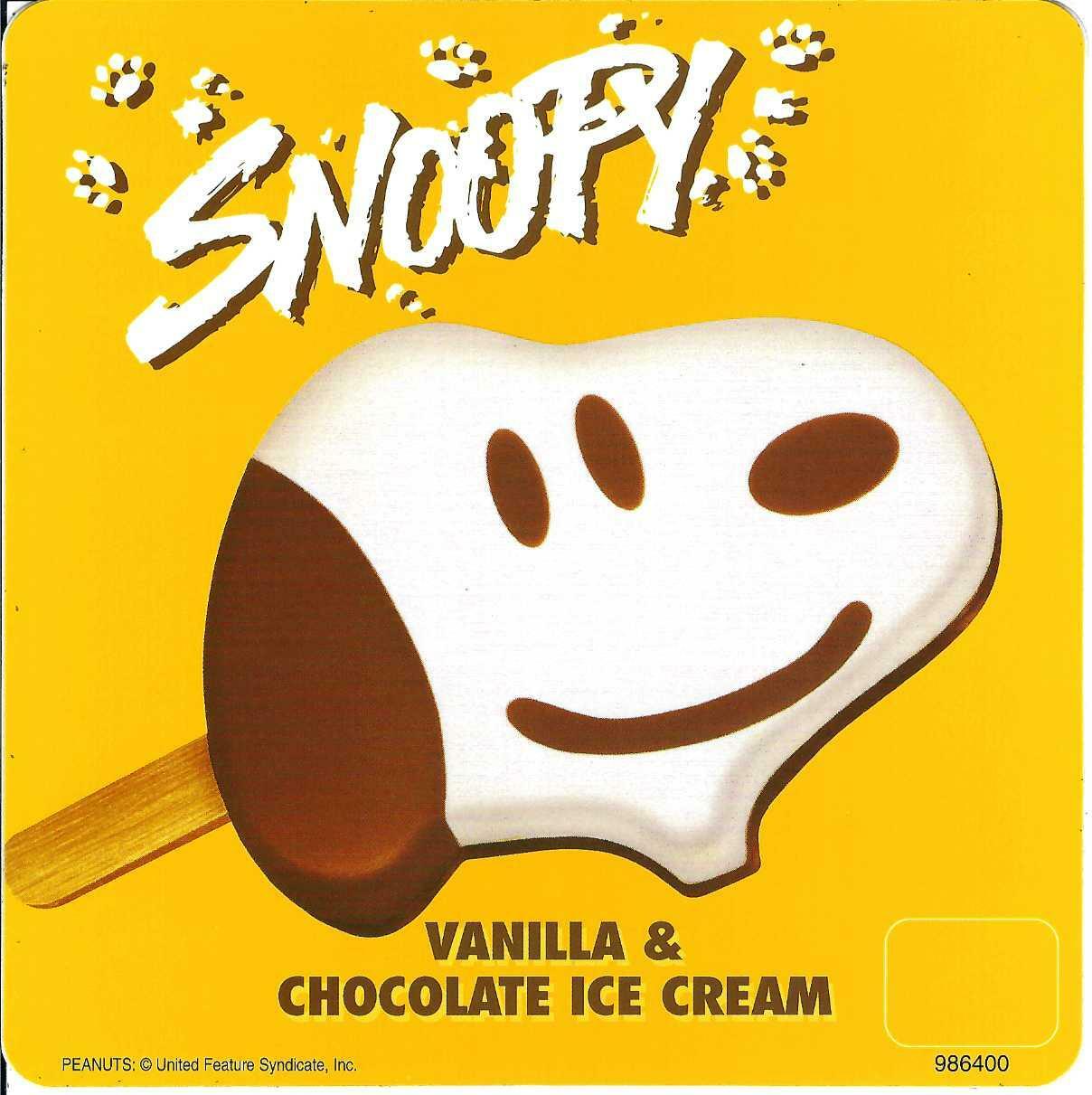 Classic Snoopy Popsicle Ice Cream Truck Sticker 6" x 6" White Letters ...