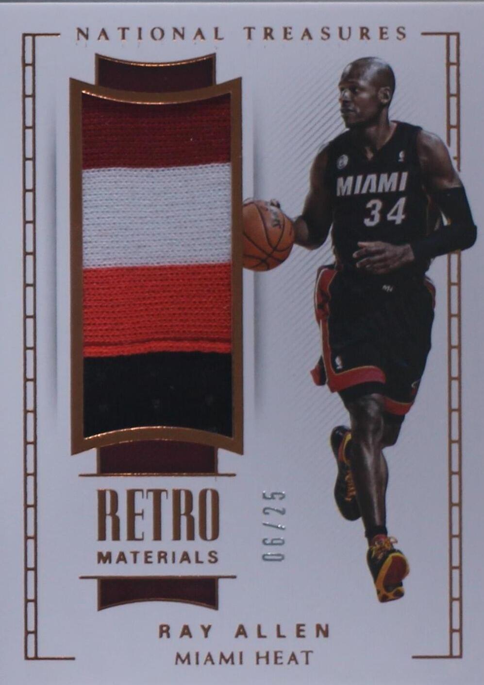 2017-18 Panini National Treasures - Retro Materials Ray Allen #RM-9 ...