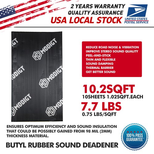 Van Sound Mat Butyl Sound Deadener Audio Noise Insulation Deadening 10 ...