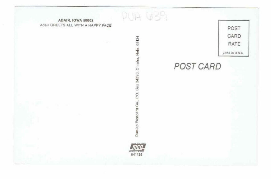 Adair #Iowa Happy Face Greetings Water Tower American Flag Gate # ...