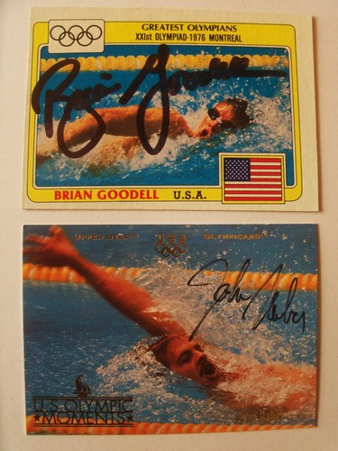 BRIAN GOODELL , JOHN NABER (Olympic Swimmers) Signed Autographed Cards (Vintage) | eBay