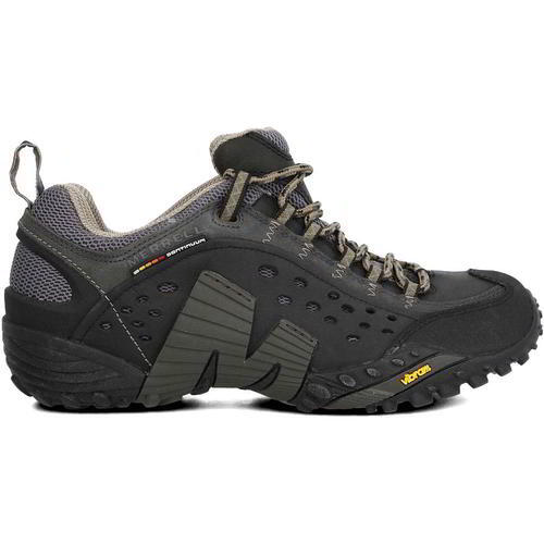 Merrell Intercept Mens Black Breathable Walking Hiking Trainers Shoes ...