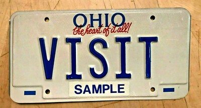 OHIO SAMPLE AUTO LICENSE PLATE " VISIT " OH THE HEART OF IT ALL | eBay