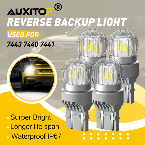 4pc AUXITO 7443 LED bulbs White 7440 7441 Replace Car Backup Reverse ...