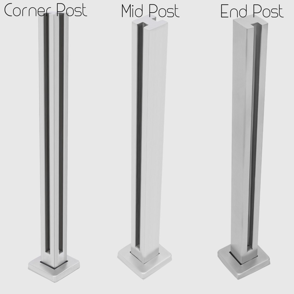 Glass Railing Corner Post Stainless Steel Balustrade for Balcony Deck ...