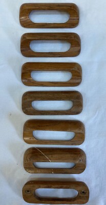 7 Wooden Drawer Pulls - 4.5" x 1.75" - Oak | eBay