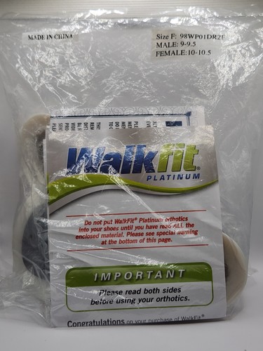 WalkFit Platinum Customizable Orthotic Insoles Size F Men 9-9.5 Women ...