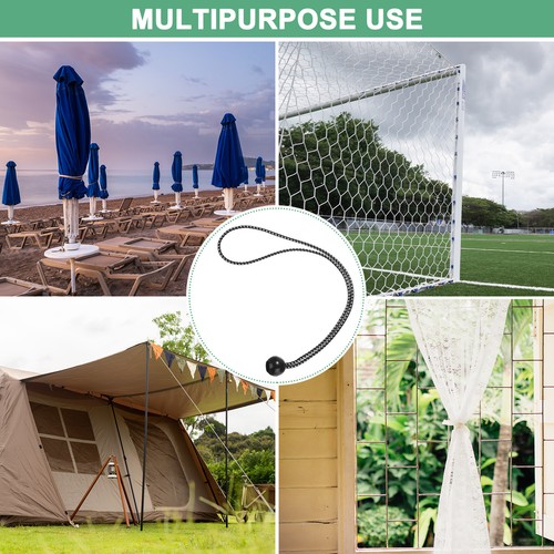 25-Pack 15 Inch Ball Bungee Cords for Camping/Tent/Shelter [Black White ...