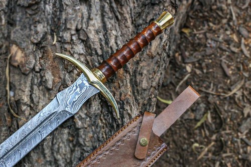 ''Damascus Viking Sword, Custom Hand Real Damascus Steel Long Battle ...