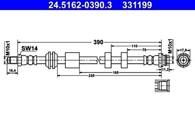 ATE Brake Hose For VOLVO FORD S60 II S80 V60 V70 III Xc70 Galaxy S-Max ...