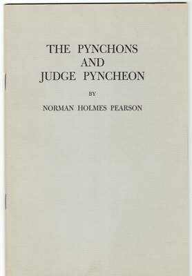 Norman Holmes Pearson / The Pynchons and Judge Pyncheon 1964 #288939 | eBay
