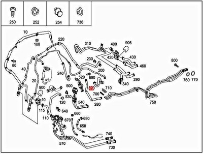 Genuine MERCEDES A217 C217 W222 S-CLASS Convertible Coupe Hose line ...