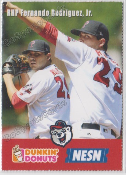 2018 Pawtucket Red Sox Dunkin Donuts SGA Fernando Rodriguez Jr RC ...