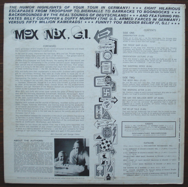 Bill Churchill & George Casey - Mox Nix, G.I. 1964 LP Documentary ...