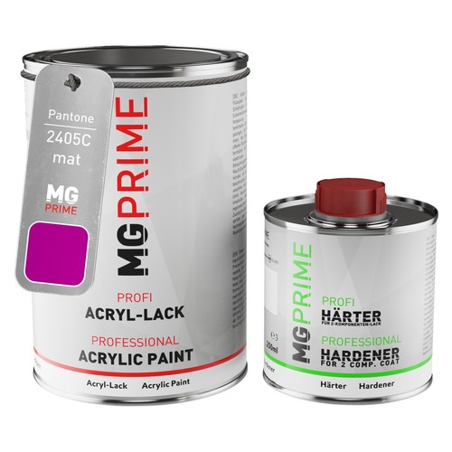Pantone 2405C Red mat peinture acrylique 1,5 Litres 1500 ml durcisseur ...