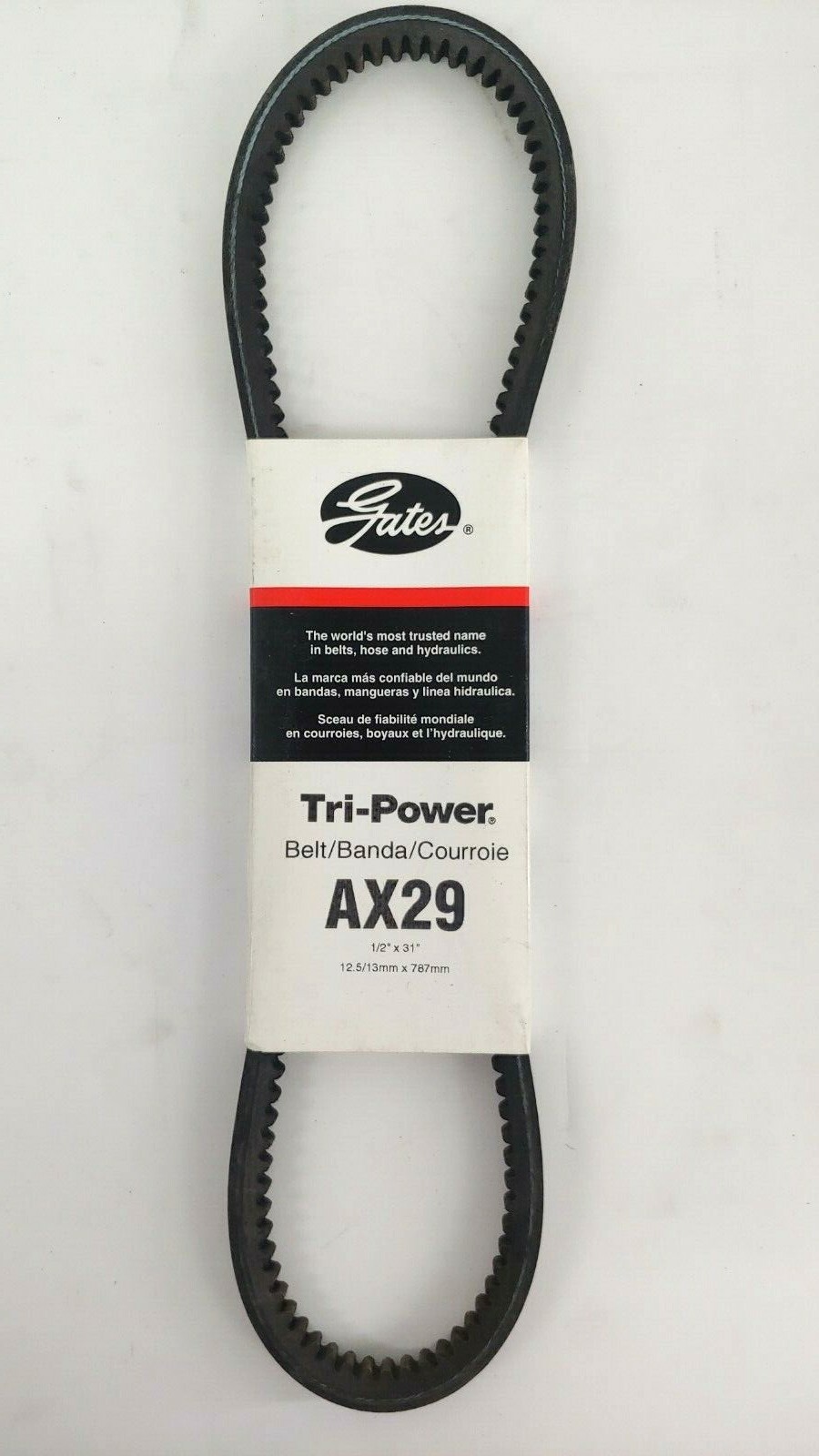 Gates Tri-Power AX29 V-Belt 1/2" X 31" Banda Courroie Cogged Rubber ...