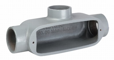 Hubbell-Killark OT-5 O-Series Type T 1-1/2" Aluminum Conduit Body Tee ...