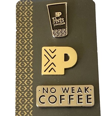 Peets Coffee Enamel Pins Set of 3 No Weak Coffee Cup Lapel Pins Logo | eBay