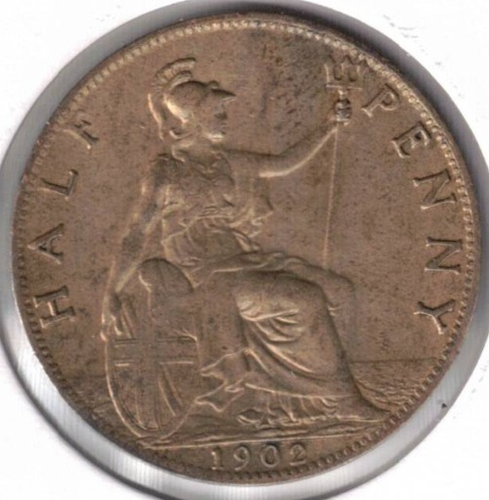 1902 Great Britain High Grade Circulated Half Penny Edward VII ...