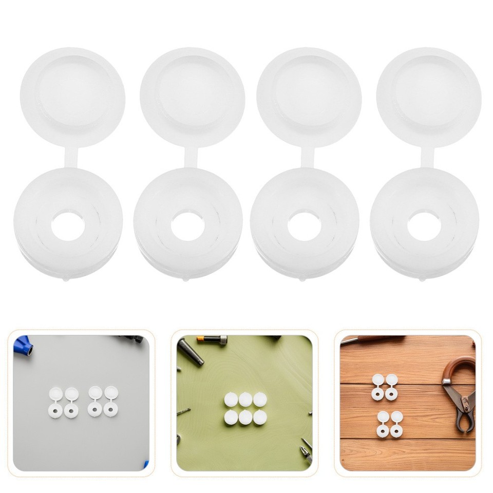 300 Pcs Decorative Screw Caps Plastic Hinge Covers Shutter Screws with ...