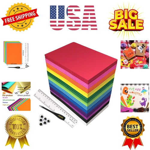 84PACK Foam Craft Sheets 8.5x5.5 inch Eva Color Bulk Foam Paper Set for ...