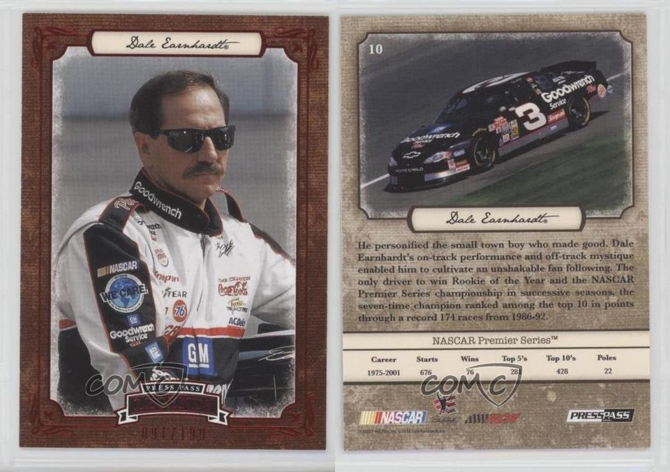 2010 Press Pass Legends Red 91/199 Dale Earnhardt #10 HOF 0w8 | eBay UK